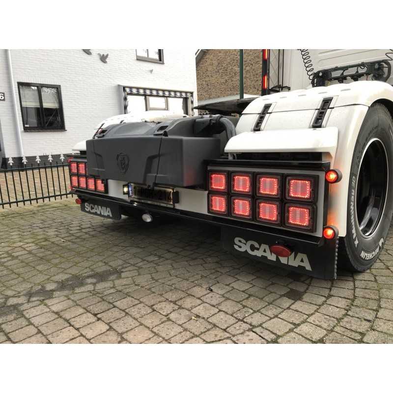 Achterbumper fits scania 8x dubbel vierkant gaten staal